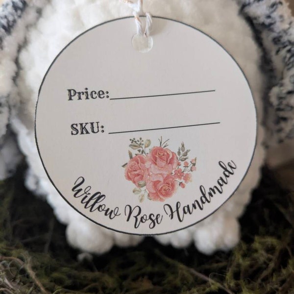 Vendor Tags Red Flowers Theme, Printable Tags in PDF, Tags 2x2 Inch ...