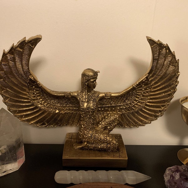 EGYPTIAN GODDESS ISIS Sculpture 12", Isis Statue, Altar Decor ...