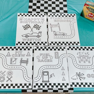Racetrack Coloring Placemat Birthday Race Car Track Coloring Page ...