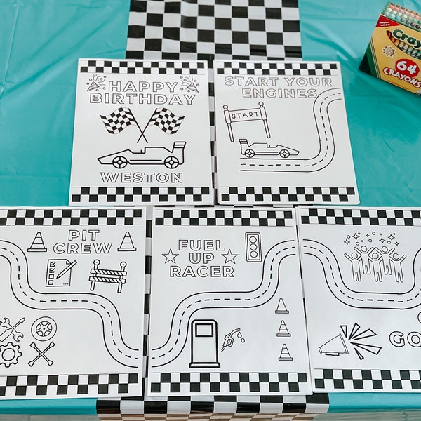 Personalized Two Fast Coloring Page Two Fast Birthday Party Favor Idea ...