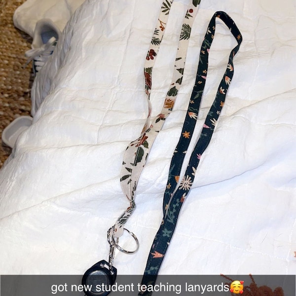 Fall Fabric Lanyards- Fall Lanyards- Floral Harvest Lanyard- Pumpkin ...