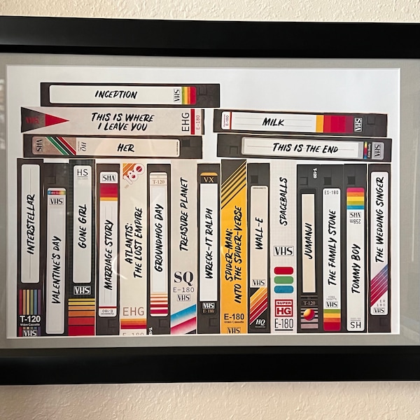Personalised Retro Video Tape Print / Poster - Add Your Favourite X20 ...
