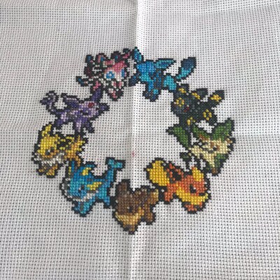 Eevee Evolution Pokemon Cross Stitch PATTERN - Etsy