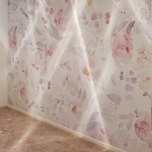 AILEEN Border Frame Nursery Decor Watercolor Flowers Pink Blue | Etsy