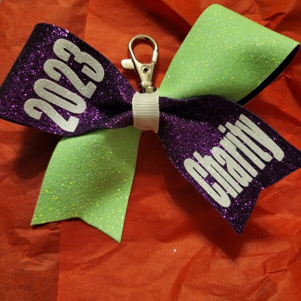 Cheer Bow Key Chain or Back Pack Bow. Customized in Your Colors - Etsy