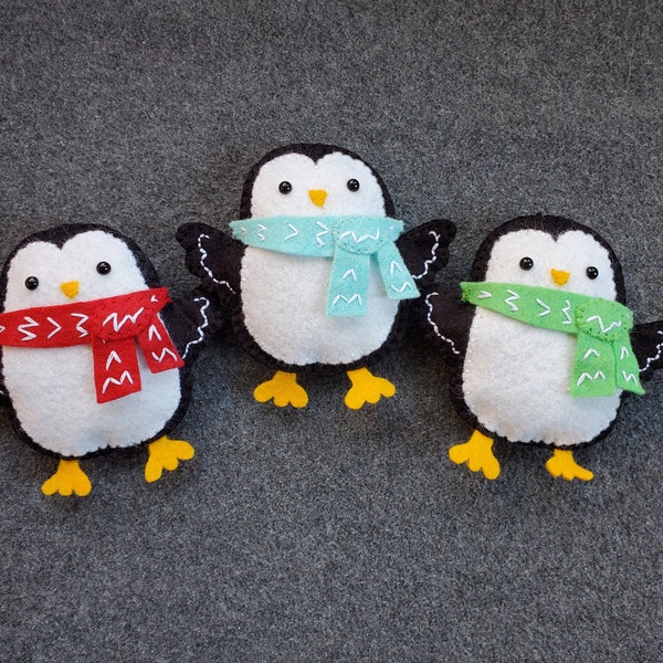 Winter Penguin Felt Ornament Sewing Pattern – PDF & SVG DIY Christmas ...