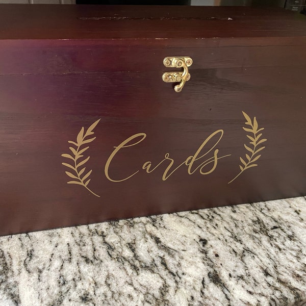 Custom Card Box Vinyl Decal Sticker for Wedding Cards Sign, Rose Gold ...