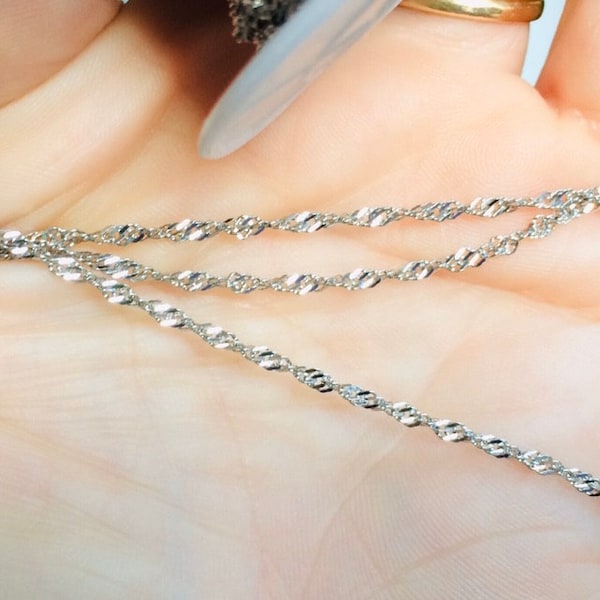 20 Meters Stainless Steel Twisted Curb Water Wave Chain Sprial Helix ...