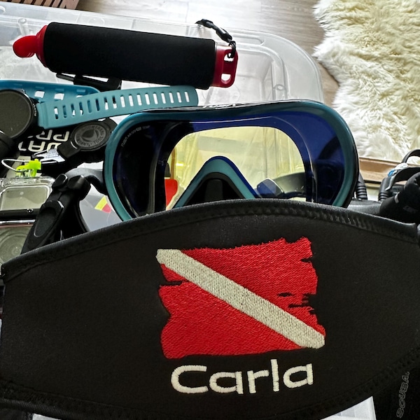 Personalized & Customisable - Scuba Diver Gift - SCUBA Mask Strap Cover ...