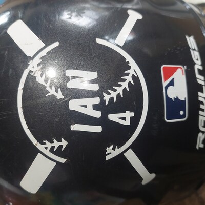 Baseball Helmet Decal With Number / Player Helmet Decal / Baseball ...