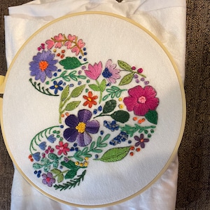 Flower Mickey Embroidery Pattern Floral Embroidery Pattern Mickey Hoop ...