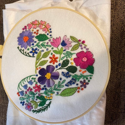 Flower Mickey Embroidery Pattern Floral Embroidery Pattern Mickey Hoop ...