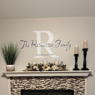 Personalized Wall Decal Family Name and Date Decal Vinyl Wall Decal ...