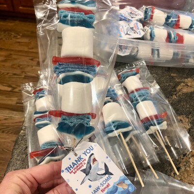 Shark Gift Tag Birthday Favor Pool Party Summer Label End of School ...