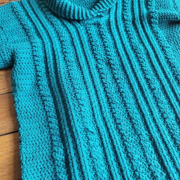 CROCHET PATTERN & VIDEO/ Dapper Dad Pullover, Pdf Digital Download ...