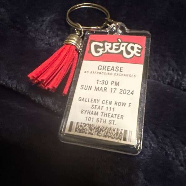 Grease Broadway Musical Ticket Keychain - Etsy