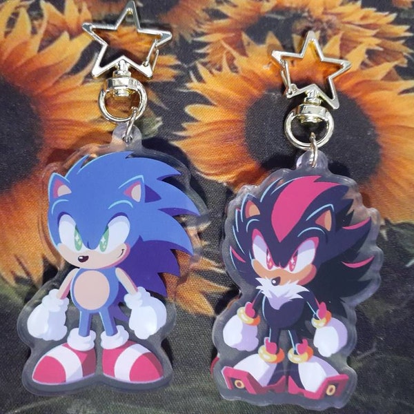Sonic the Hedgehog and Shadow the Hedgehog Acrylic Keychains - Etsy