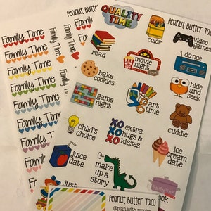 Quality Time Stickers Family Time Planner Stickers Kid - Etsy