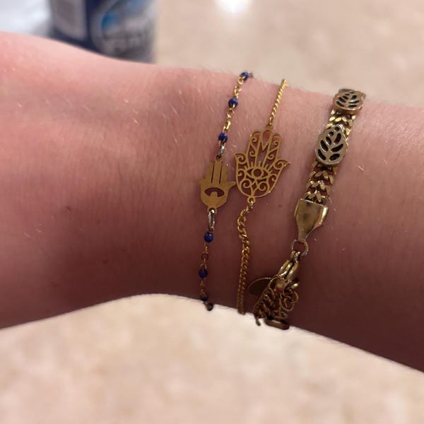 18k Gold Hand of God Bracelet,custom Hamsa Bracelet,jewish Jewelry ...