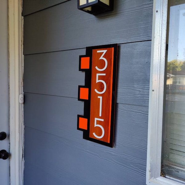 Mid Century Modern "usonian" Address Sign: Frank Lloyd Wright Inspired ...