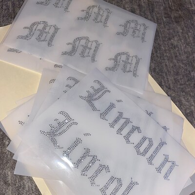 Old English Bling Font-personalize a Phrase or Name-iron on Hot Fix ...