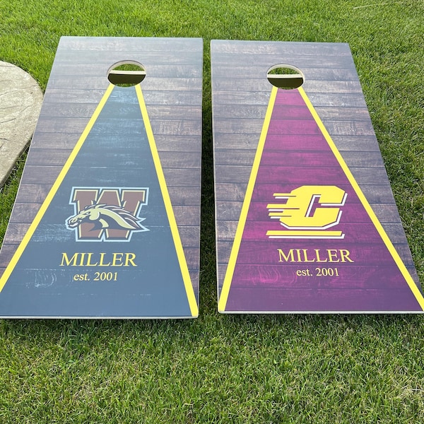 Custom Cornhole Board Set Monogram Cornhole Boards Personalized Bag ...