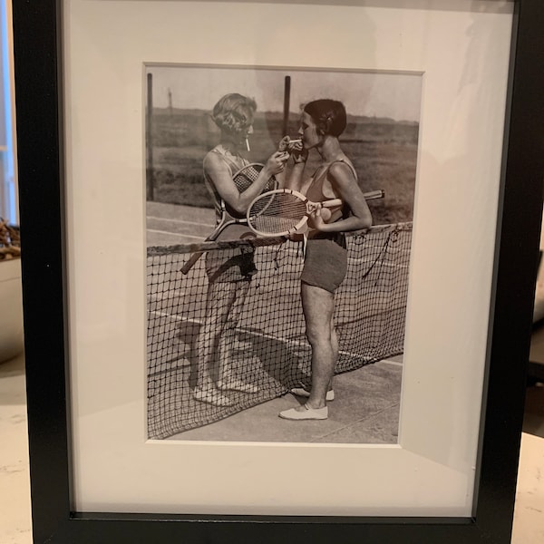 Vintage Tennis Photo Print Women Smoking Players Gift, Wall Decor ...