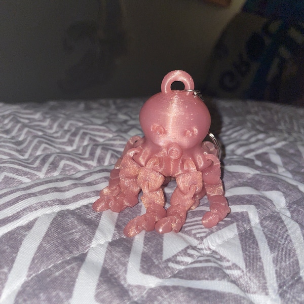3d Printed Articulated Octopus Keychain - Etsy