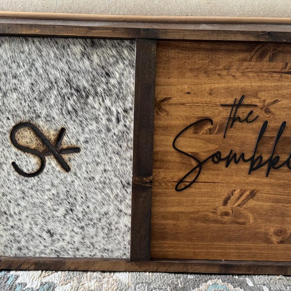 Cowhide Branding Frame, Cowhide Wood Sign, Family Heirloom, Unity ...