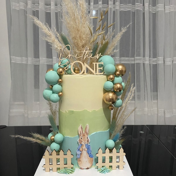 Peter Rabbit Themed Cake Topper and Fences | Personalised | Various ...