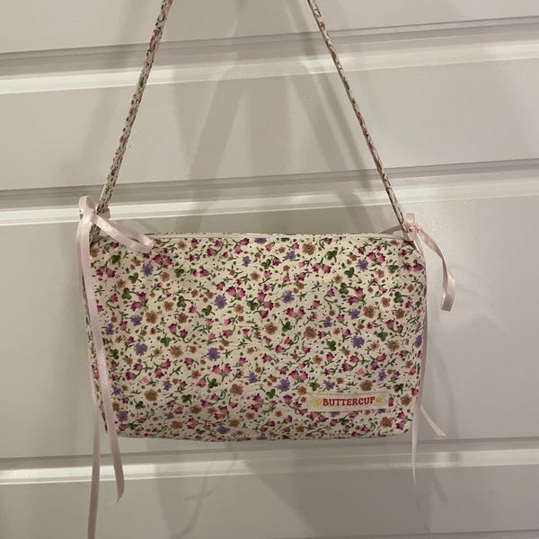 Handmade Floral Bag, Cute Shoulder Bag, Floral Coquette Ribbon Bag ...