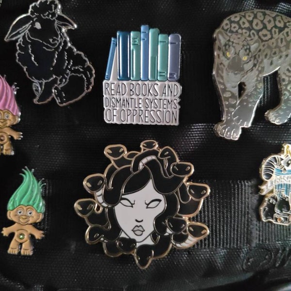 Witch at Work Spell Book Pin / Grimoire Enamel Pin / Witch Pins / Book ...