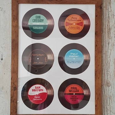 Personalised Vinyl Record Print / Poster Add Your Favourite Songs Retro ...