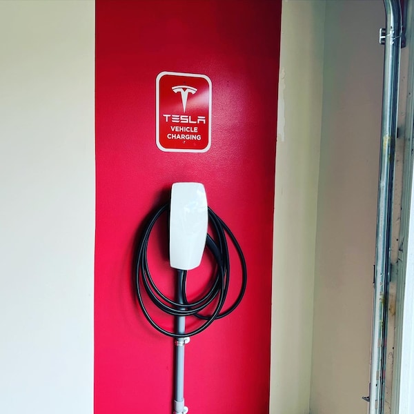 Tesla Charging Sign Wall Connector Home Mobile Charger Model 3 S X Y ...