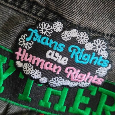 Trans Rights Are Human Rights Patch / Vegan Adhesive / Iron or Sew on ...