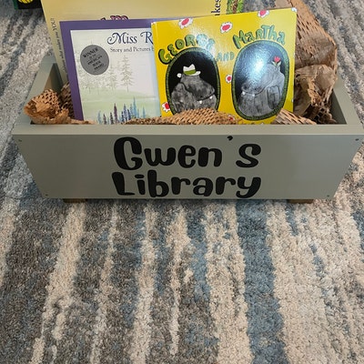 Personalized Children's Library Box, Baby Book Box, Book Storage ...