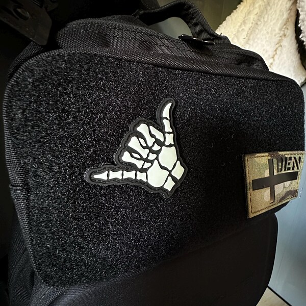 Shaka Hang Loose Gesture Hand Skeleton Bones Rubber Patch - Etsy