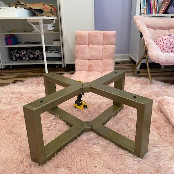 Chevron Table Base - Heavy Duty Frame - Stone Table Base - Metal Table ...