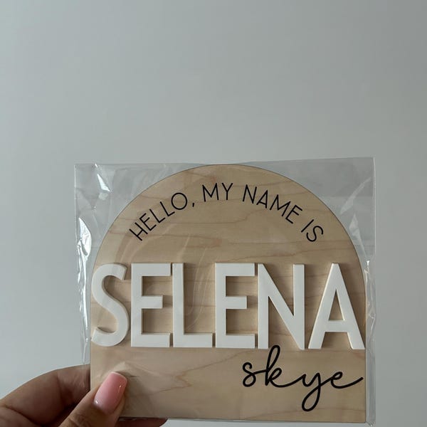 Baby Name Announcement Sign - Hello My Name is Sign - Fresh 48 Photo ...