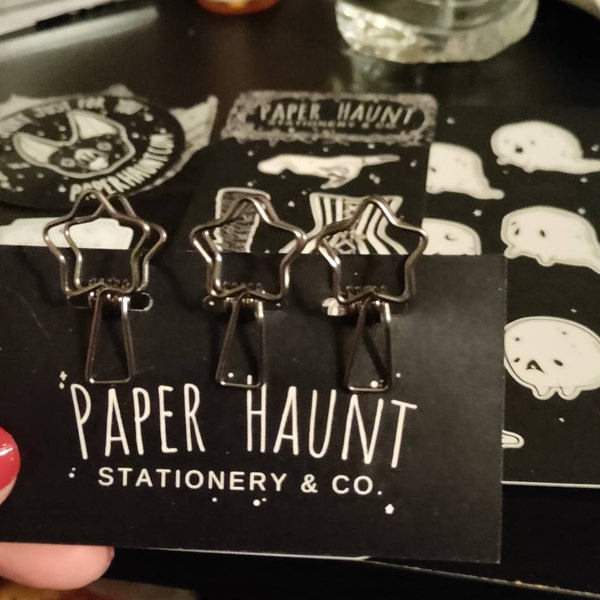 Star Binder Clip Set Paperclips, Spooky Cute, Goth - Etsy