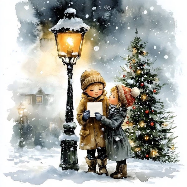 16 Watercolor Christmas Night Clipart | Holiday Clipart | Winter ...