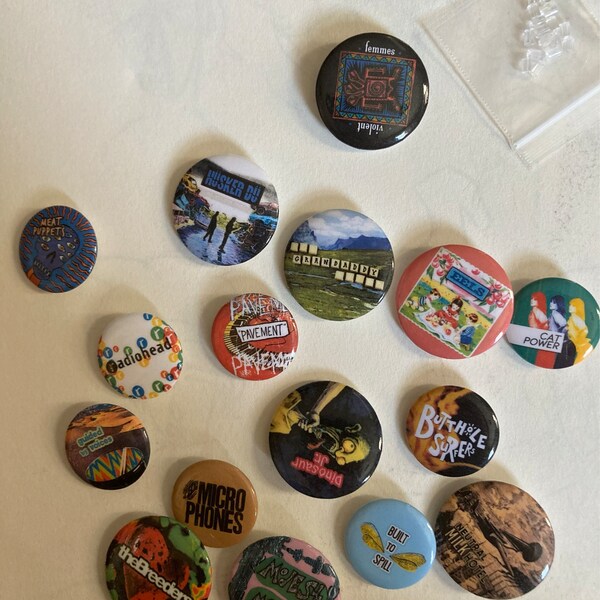 Indie/lo-fi Rock Pin-back Buttons ~ 16-pack - Etsy