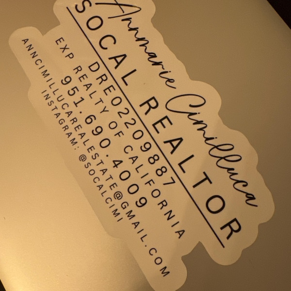 PERSONALIZED Real Estate Sticker, Real Estate Decal, Vinyl Sticker ...