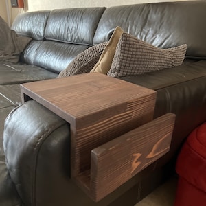 Functional Wood Armrest Table, Couch Arm Rest Table With Magazine Stand ...
