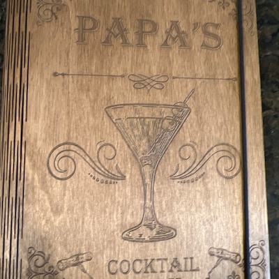 Custom Wooden Cocktail Recipe Book Eco Friendly Cooking Gift Recipe ...