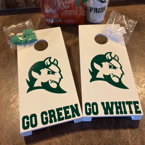 White Tabletop Cornhole Set With Bags - Desktop Cornhole - Mini Toss ...