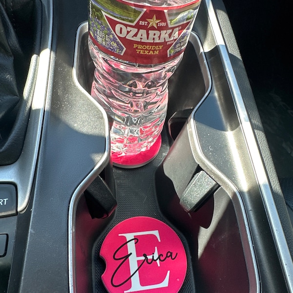 Monogram Car Coasters, Personalized Car Cup Holder Coasters - Etsy