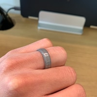 Pure Titanium Ring Faceted Finish "obsidian" Style Titanium Flame ...
