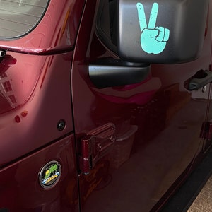 Wave Mirror Decal Peace Sign Side Mirror Decal Wave | Etsy