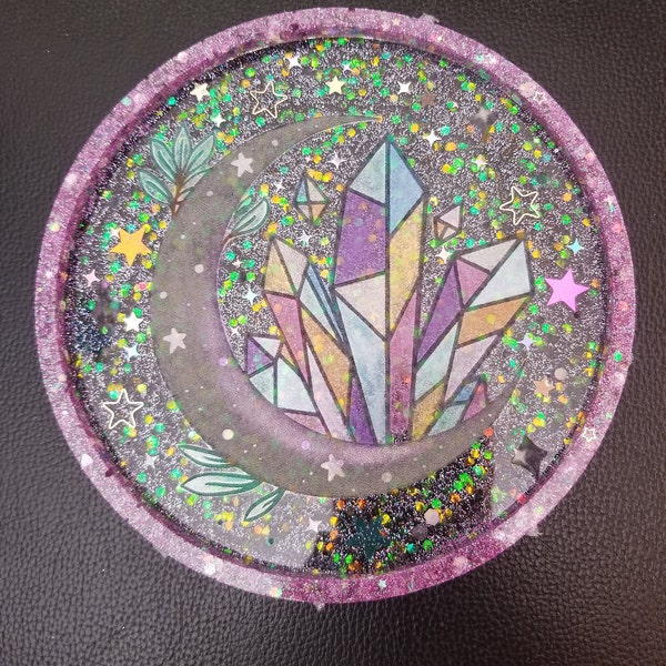 Crystal Moon Tray Silicone Mold 6 Inch Crescent Moon Base 1/8in+ Rim 1 ...